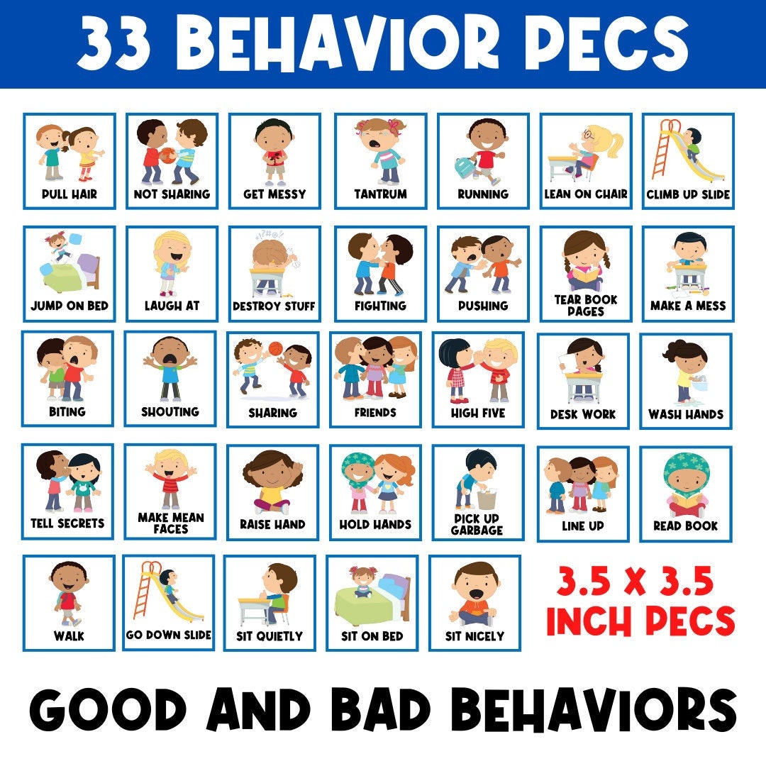 72 BEHAVIOR PECS First Then Visual Aid Toddler Behaviour - Etsy UK