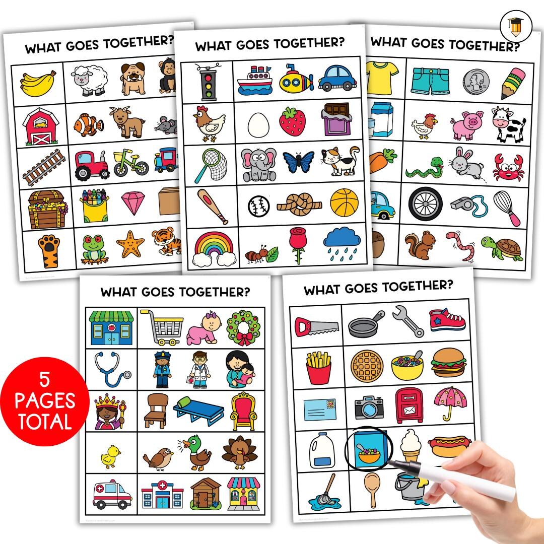 What Goes Together | WH Questions | Functions Task Cards | Which One ...