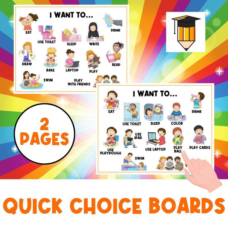 PHYSICAL COPY: Choice Board | Daily Routines | First Then Visual Aid ...