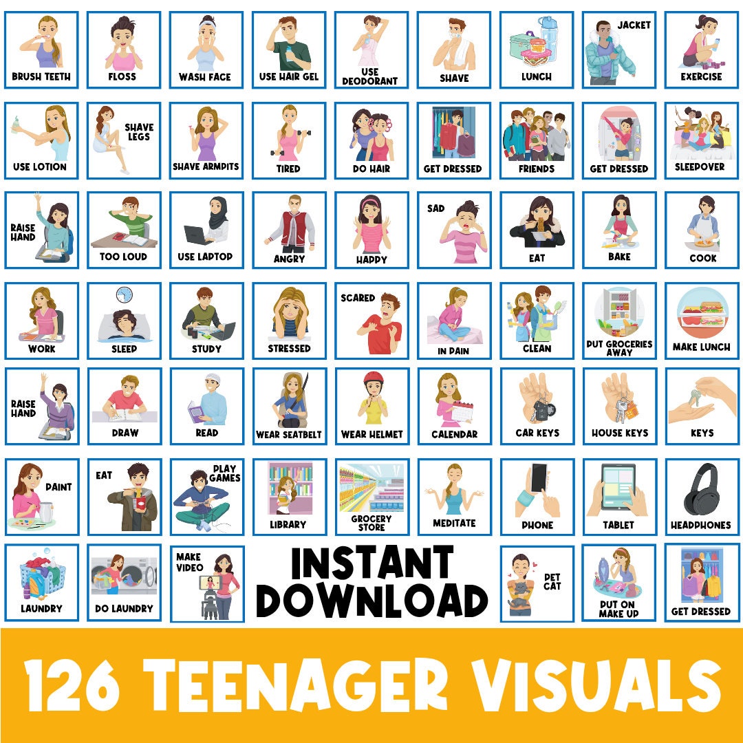 126 TEENAGER IMAGES | First Then Board | Visual Aid | Schedule ...