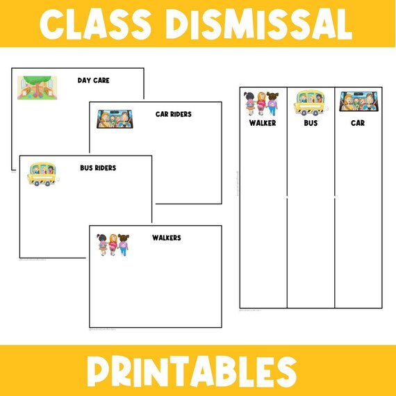 DISMISSAL CHART Classroom Poster Signs Decor Visual - Etsy