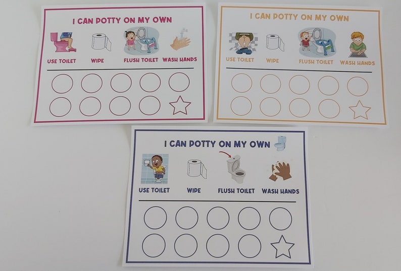 TODDLER POTTY TRAINING Visual Aid Chart Preschool - Etsy