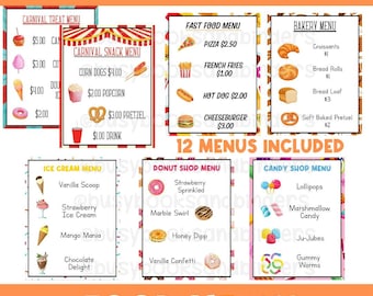 Pretend Play Restaurant Pretend Menus Pre School Kids - Etsy