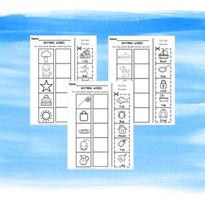 Kindergarten Grade One Cut and Paste Worksheets | Sight Words | Number ...
