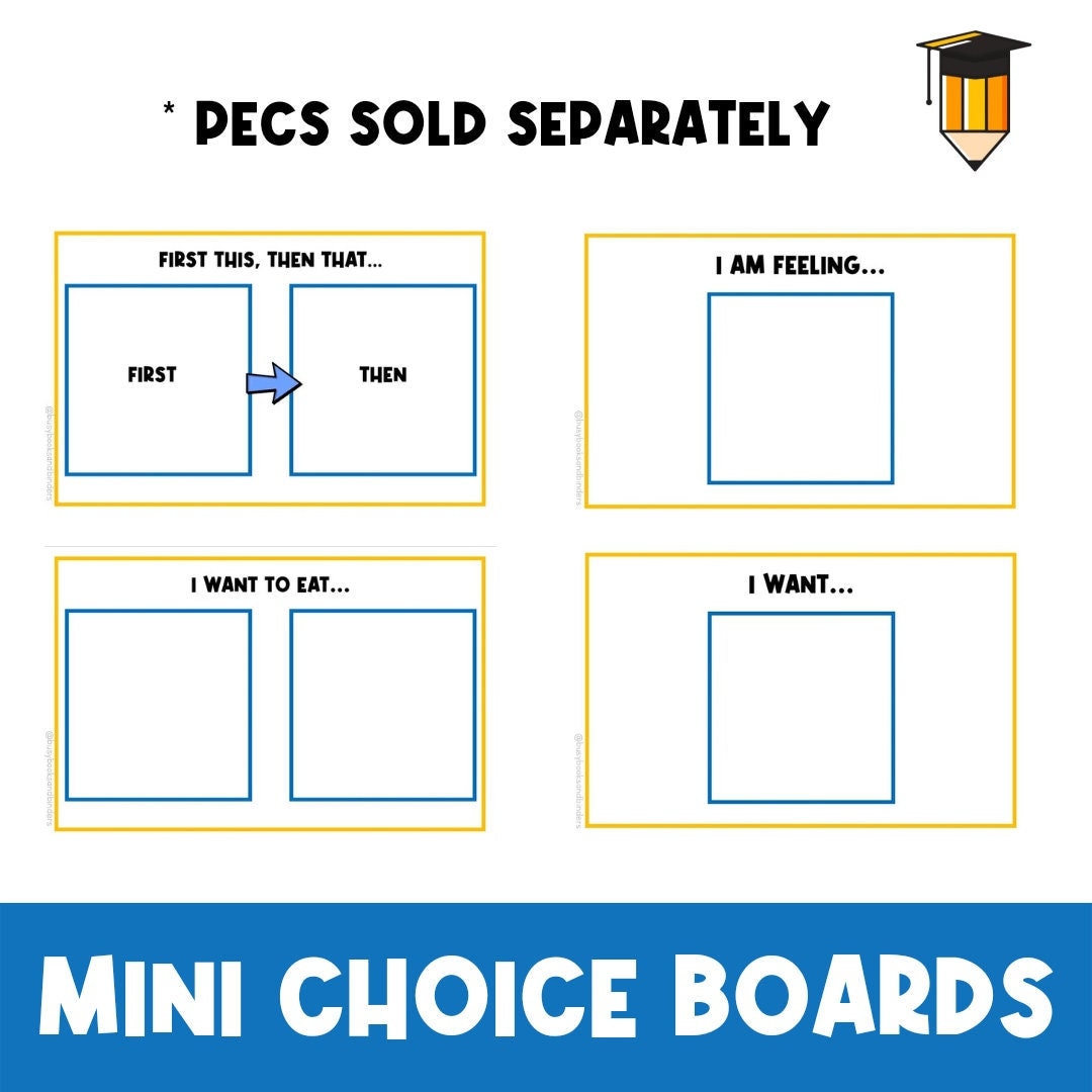 MINI CHOICE BOARDS | First Then Board | Visual Aid | Visual Schedule ...
