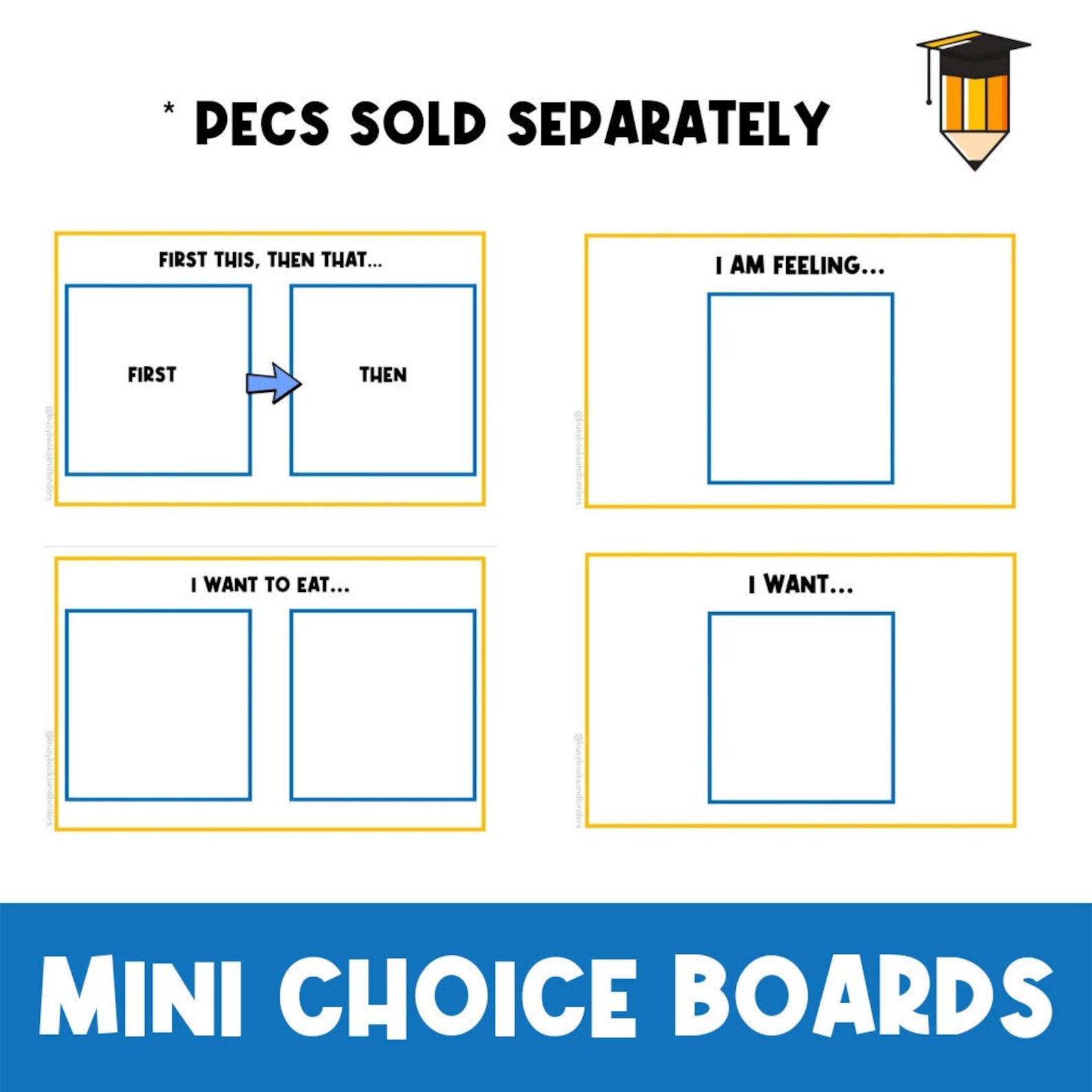 MINI CHOICE BOARDS | First Then Board | Visual Aid | Visual Schedule ...