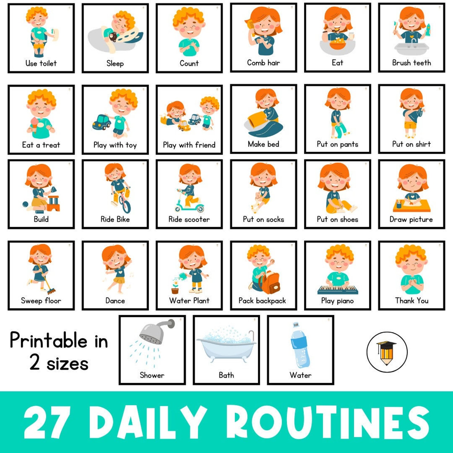 27 DAILY ROUTINE | First Then Board | Visual Aid | Schedule | Toddler ...
