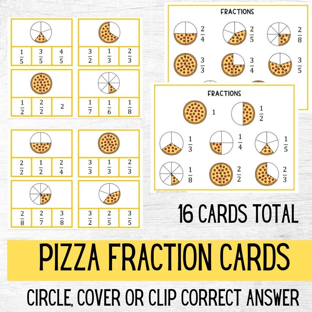 Fractions | Math Activity | Count and Clip Cards | Counting | File ...