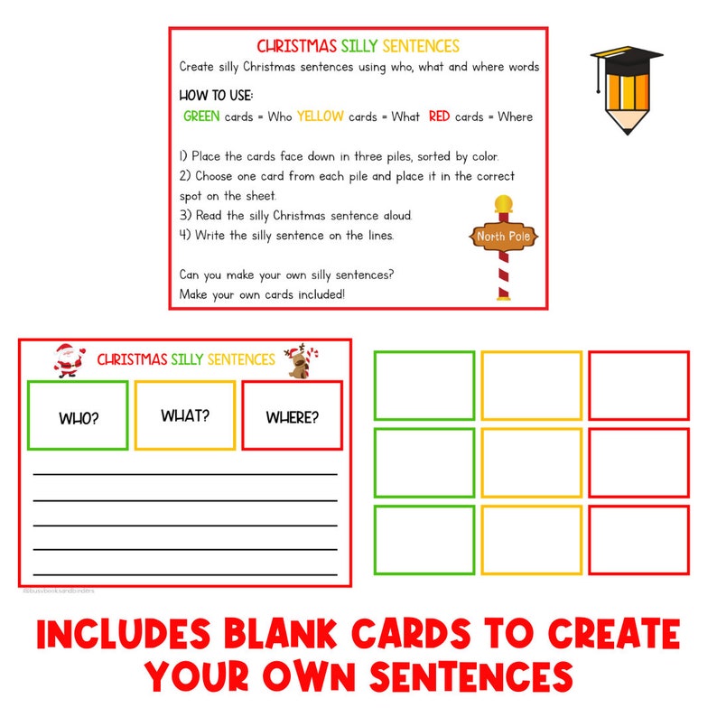 CHRISTMAS SENTENCE WRITING | Christmas Worksheets | Christmas Busy ...