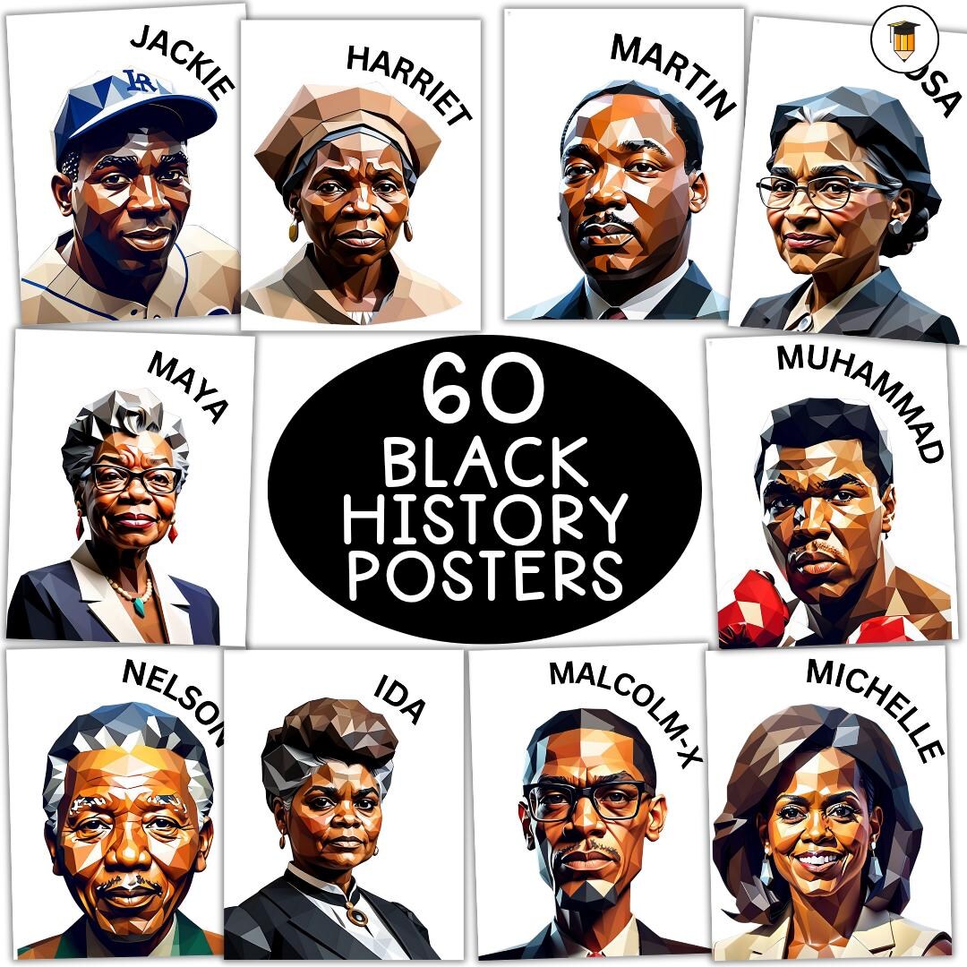 60 Black History Posters | Bulletin Board Display | Black History Decor ...