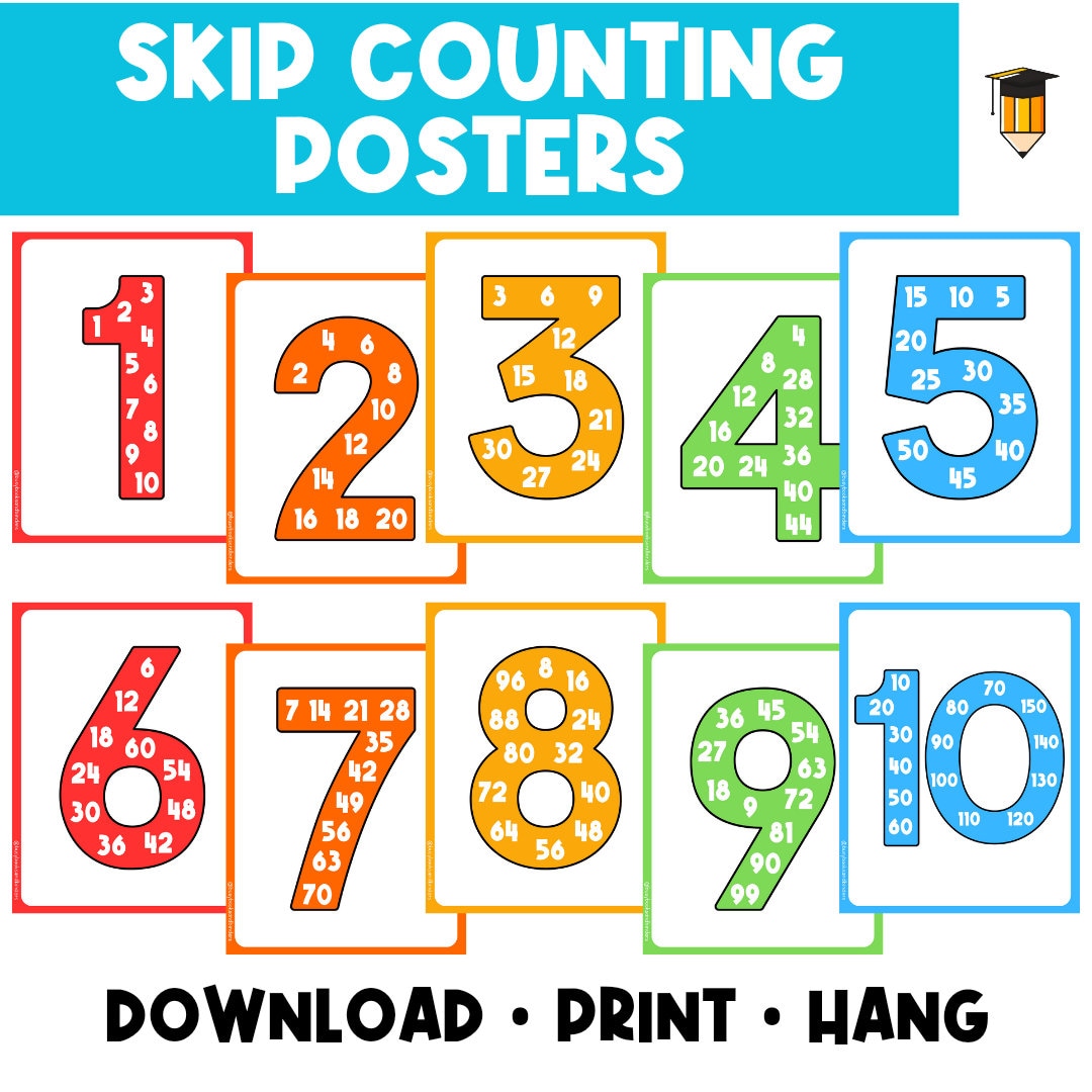 SKIP COUNTING POSTERS | Number Matching | Preschool Busy Book | Learn ...