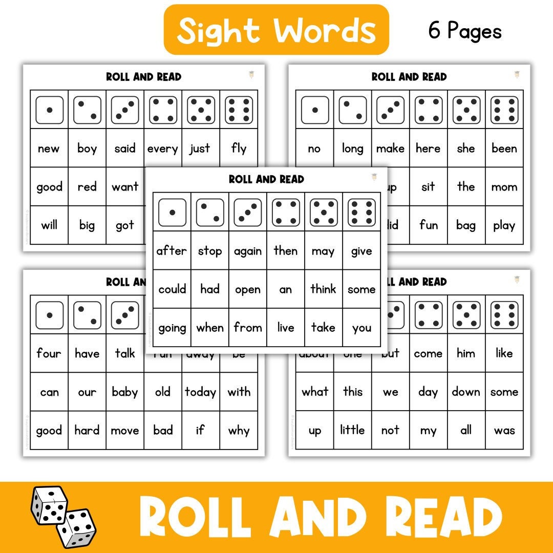 Roll and Read | Sight Words | First Grade | Kindergarten | Dice Game ...