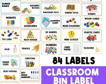 Classroom Bin Label English Spanish - Etsy