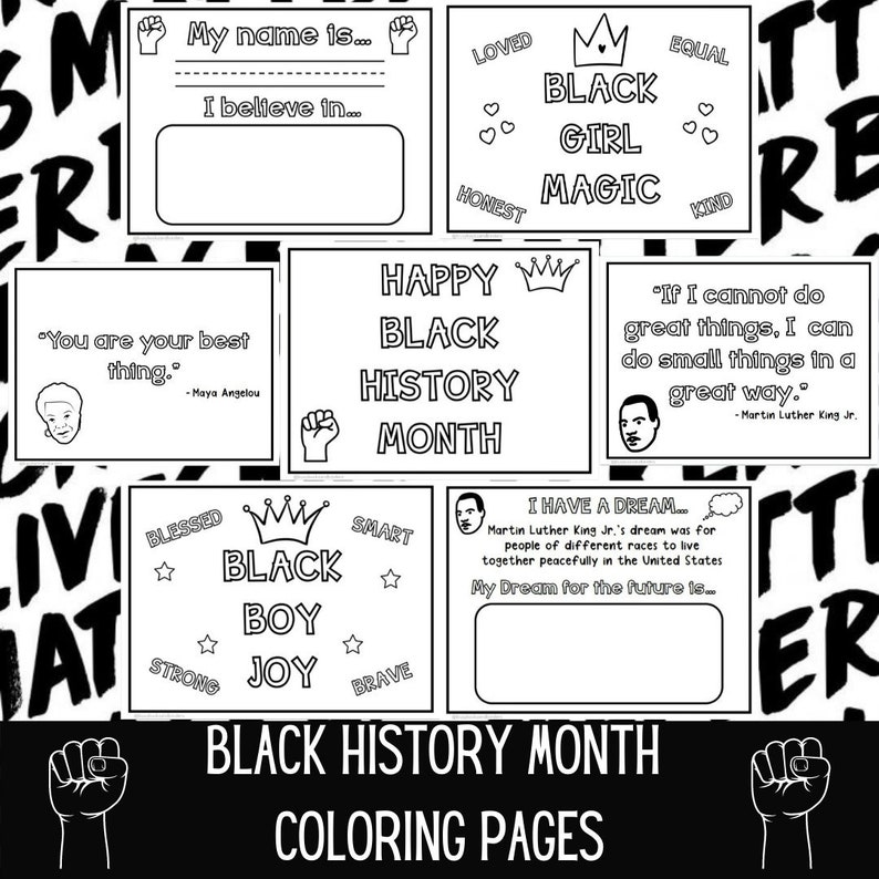 Black History Coloring Bundle | Coloring Pages | Black Empowerment ...