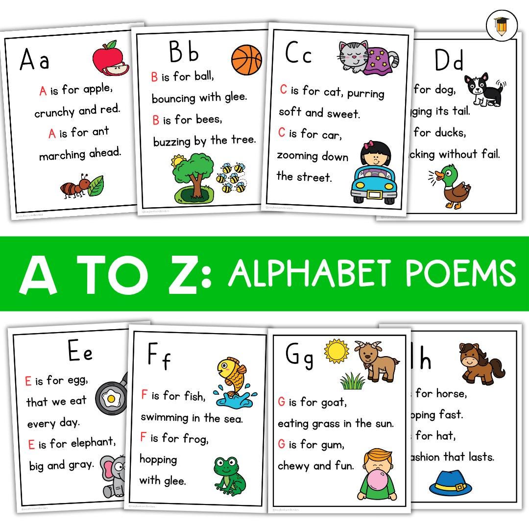 Alphabet Poem Posters | A-Z Alphabet Posters | Classroom Decor | ABC ...