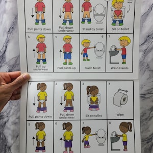 PHYSICAL COPY: Toddler Potty Chart | Visual Aid | Chart | Preschool ...