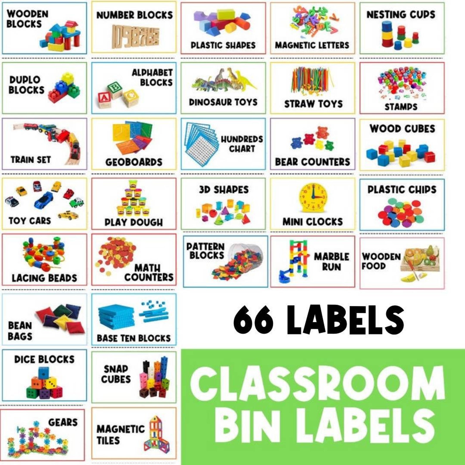 REAL PICTURES: Classroom Center Signs | Toy Bin Label | Printable Signs ...