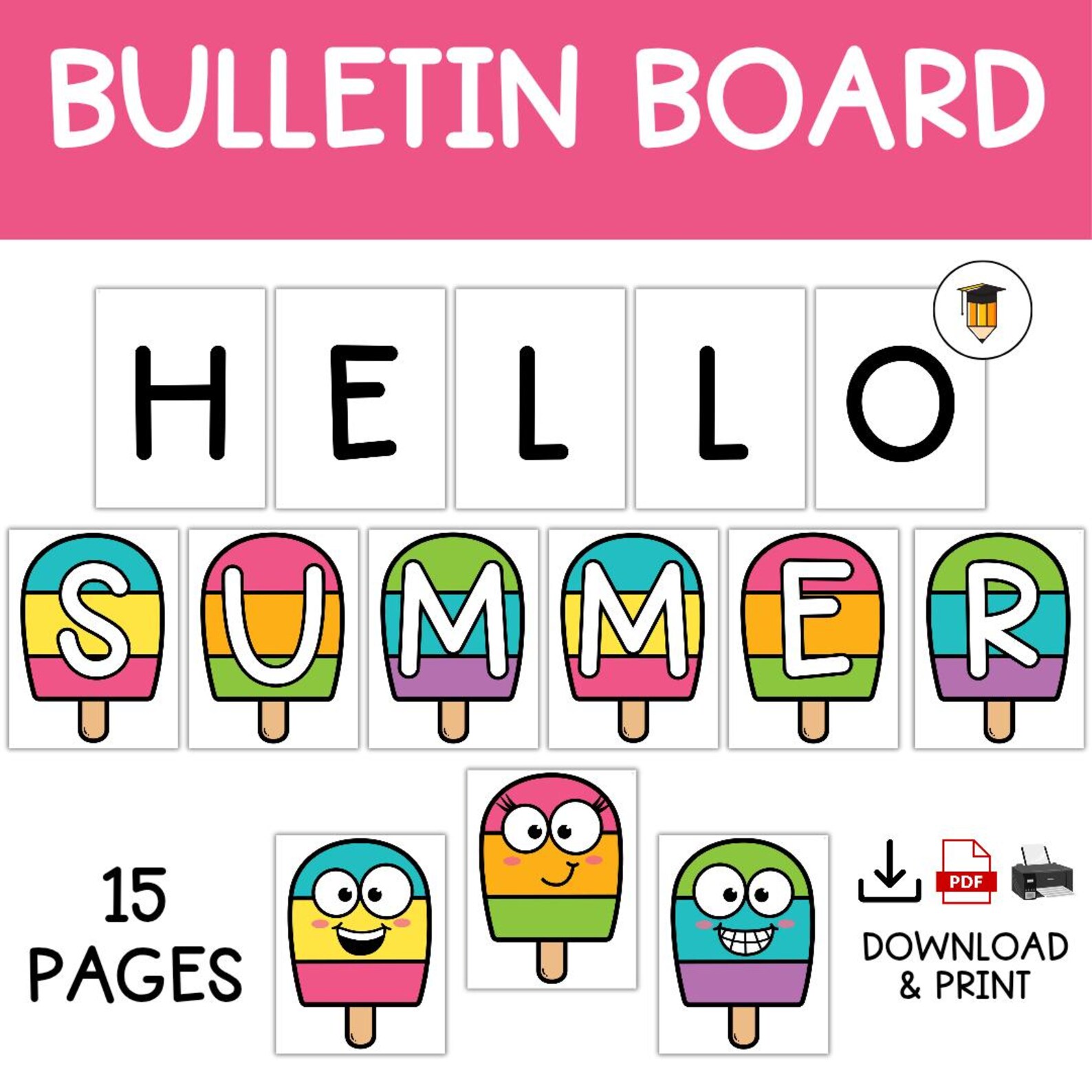 HELLO SUMMER | Hello Summer Theme | Class Visual | Display Bulletin ...