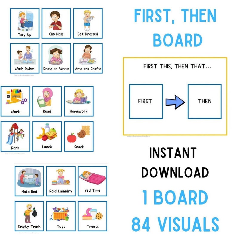 First Then Board Visual Aid Visual Schedule Toddler | Etsy First Then Board Visual Aid Visual Schedule Toddler | Etsy