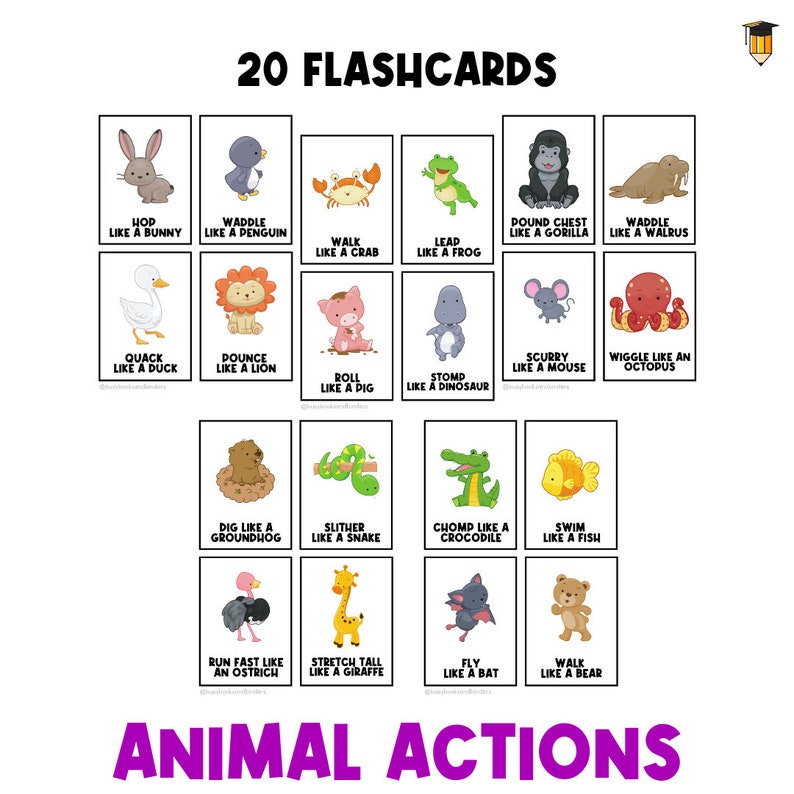 SIMON SAYS Movement Kids Exercises Flash Cards for Kids - Etsy