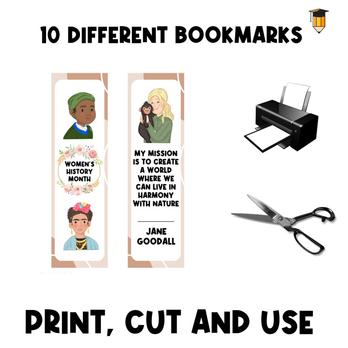 BOOKMARKS | Women's History Month Bookmarks | History Printable ...