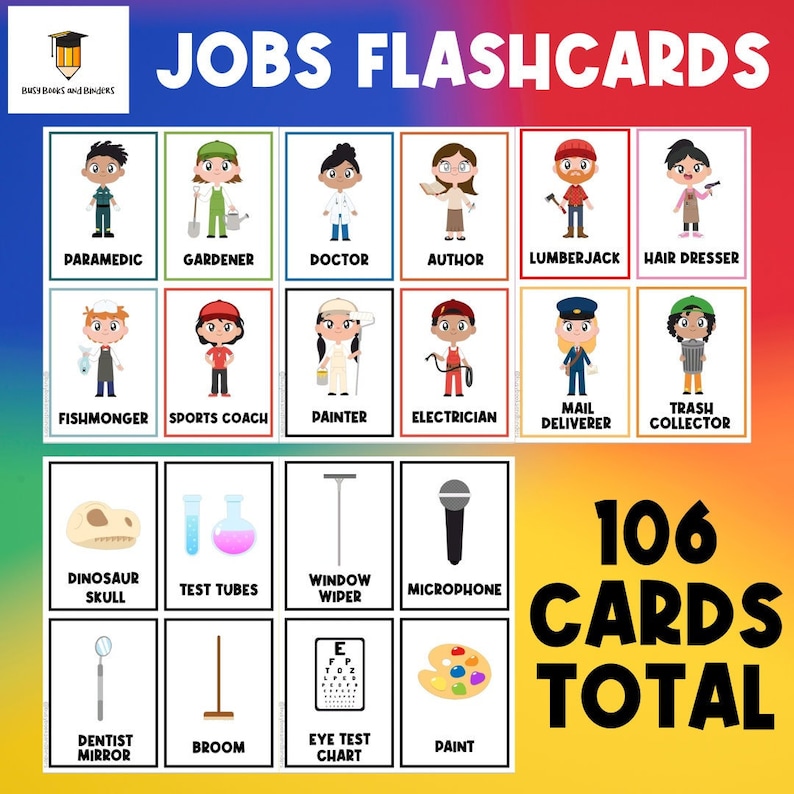 COMMUNITY HELPERS FLASHCARDS Jobs Occupations Flashcards - Etsy