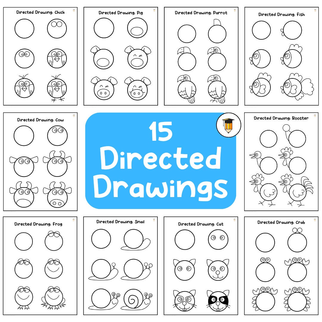 Direct Drawing | Drawing Activities for Kids | Art Worksheets | Summer ...