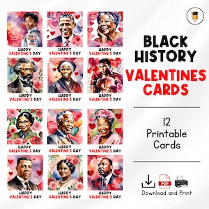 VALENTINE'S DAY CARDS | Black History Printable | Student Gifts | Black ...