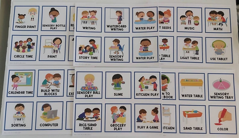 36 CLASSROOM CENTER | Picture Cards | Toys | Visual | Printable Signs ...