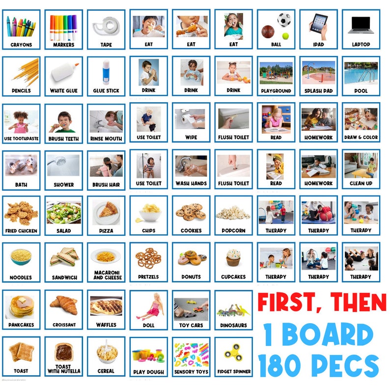 REAL PICTURES: First Then Board Visual Aid Visual Schedule - Etsy