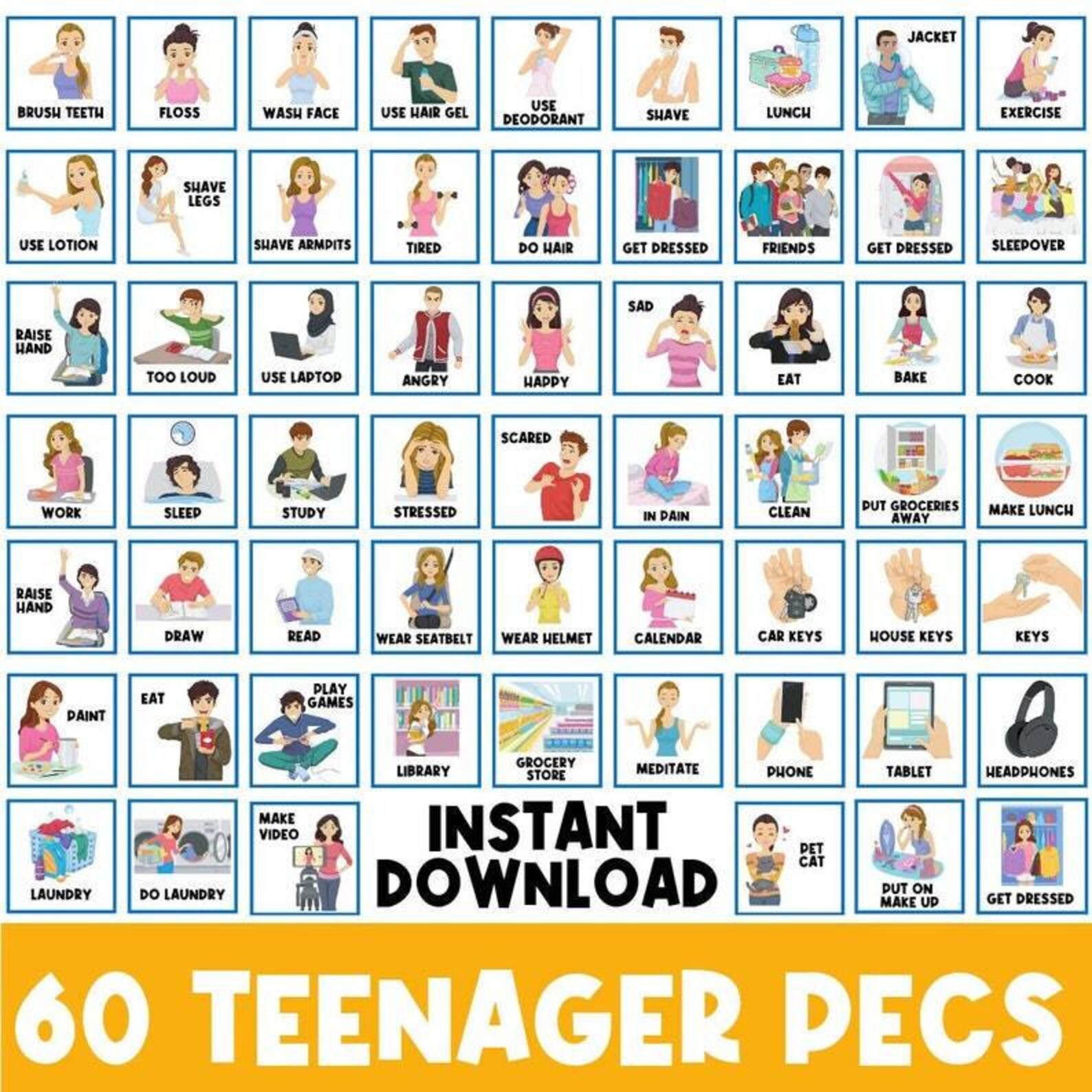 2000+ CARTOON CARDS | First Then Board | Visual Aid | Schedule ...