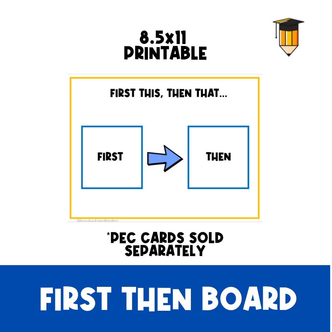 First Then Board ONLY Visual Aid Visual Schedule Toddler - Etsy