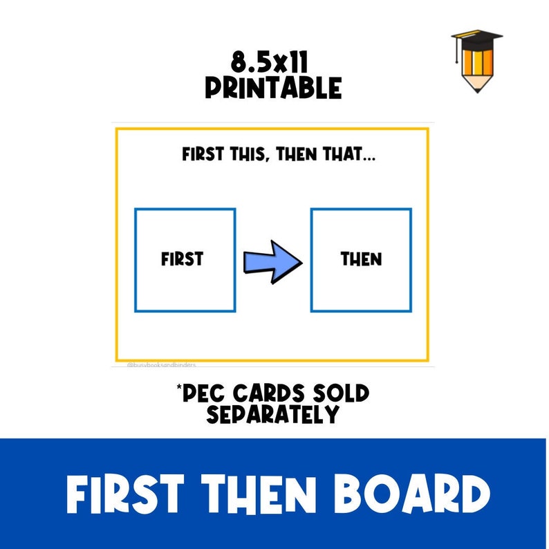 First Then Board ONLY Visual Aid Visual Schedule Toddler - Etsy