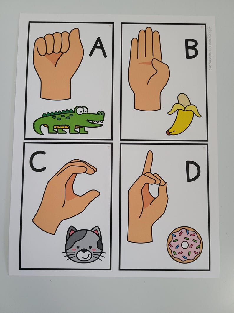 ASL Alphabet Flashcards| Hand Signs | Sign Language Flashcards ...