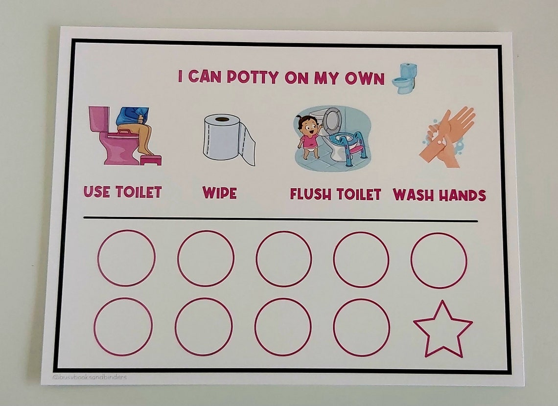 Toddler Potty Training Visual Aid Chart Preschool | Etsy