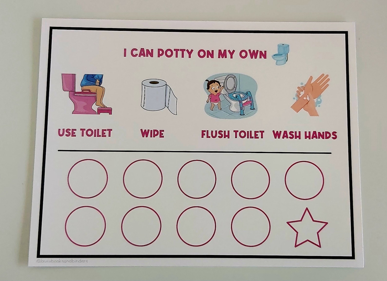 Toddler Potty Training Visual Aid Chart Preschool | Etsy