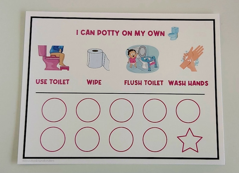 Toddler Potty Training Visual Aid Chart Preschool | Etsy