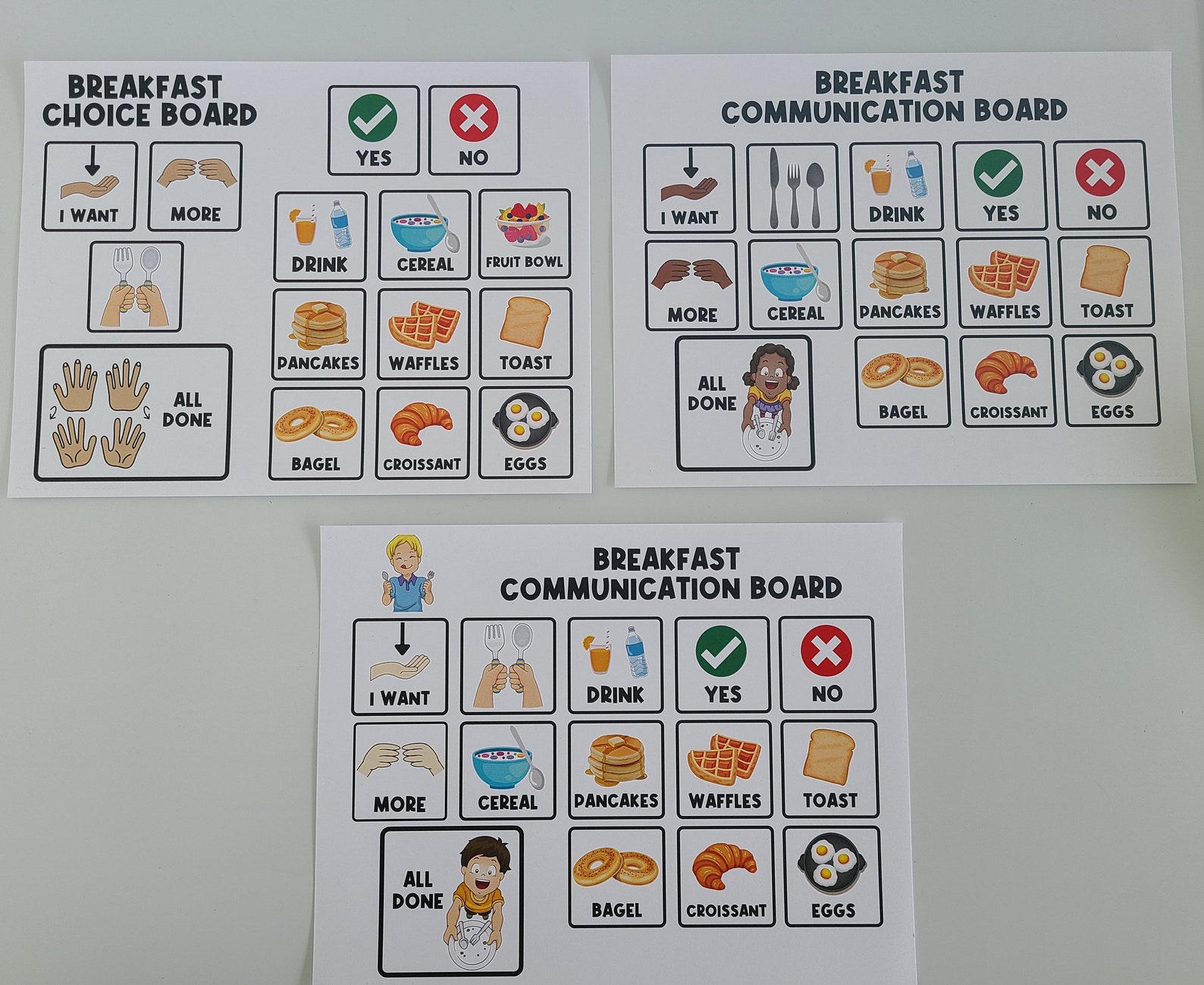 PHYSICAL COPY: Food Communication Choice Board | Food Pictures | Visual ...