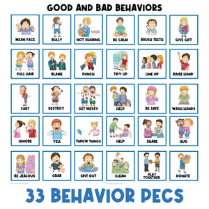 72 BEHAVIOR Picture Cards First Then Visual Aid Toddler Behavior Chart ...