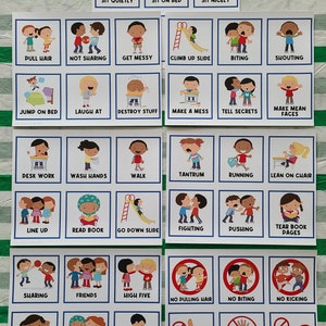 PHYSICAL COPY: 39 Behavior Picture Cards | First Then Visual Aid ...