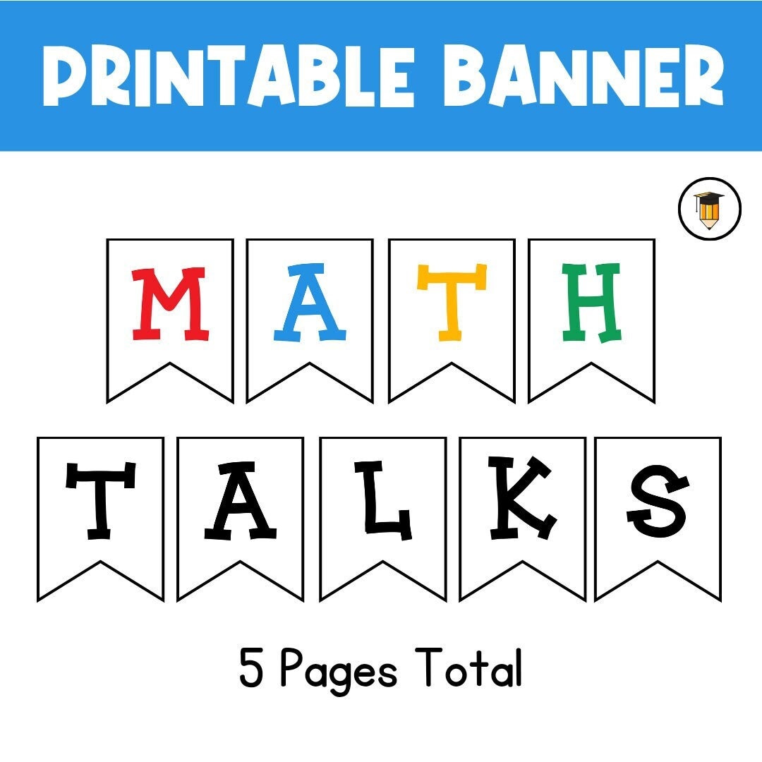 MATH TALKS BANNER | Bulletin Board | Math Printable | Math Poster ...