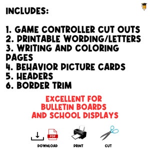 VIDEO GAME Bulletin Board | Classroom Decor | Gamer Display | Printable ...