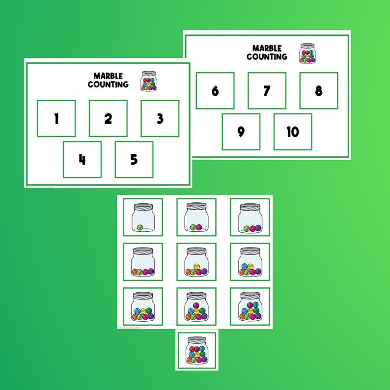 Number Matching Counting Numbers 1 to 10 Preschool - Etsy