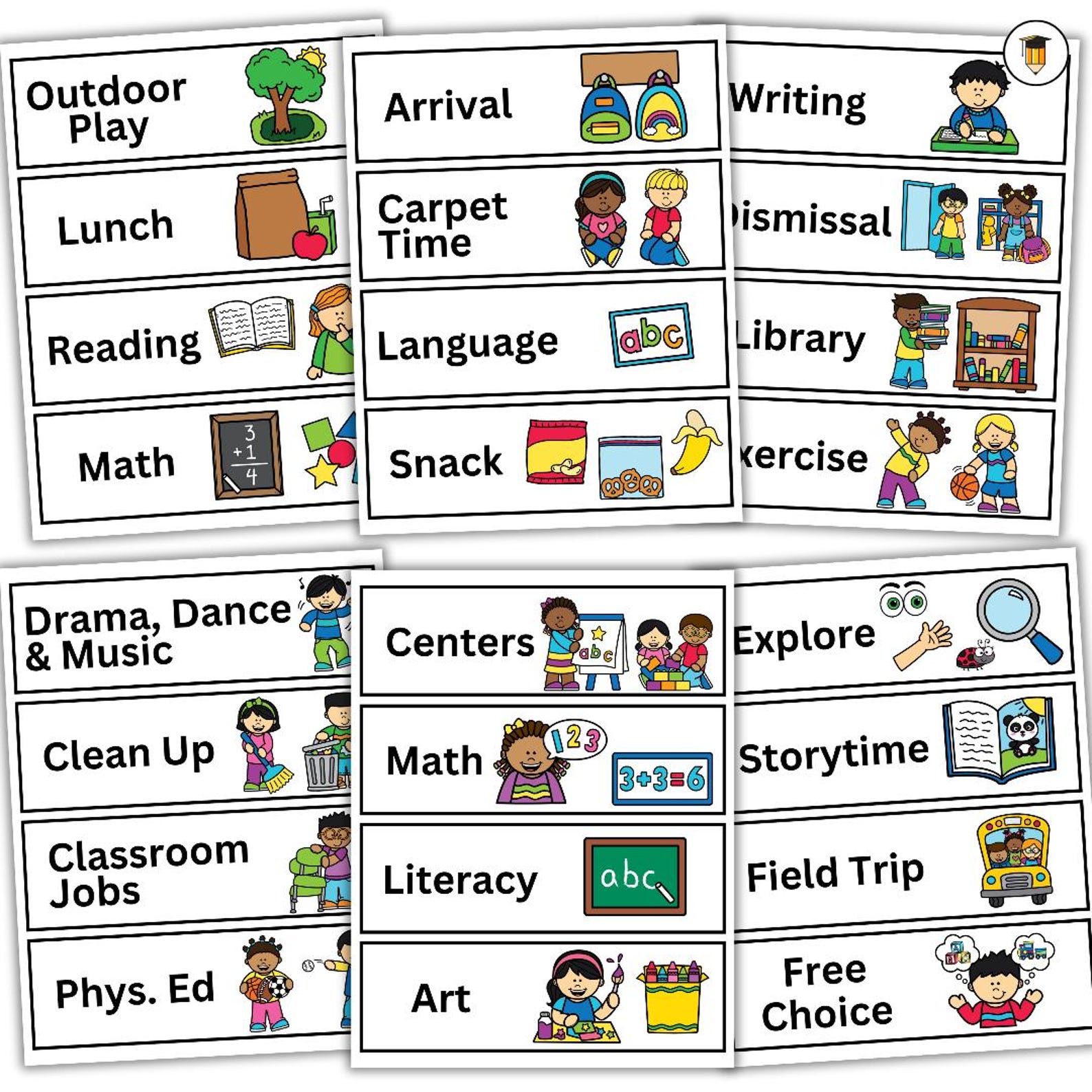 Class Schedule Cards | Calendar | Daily Schedule | Visual Schedule ...