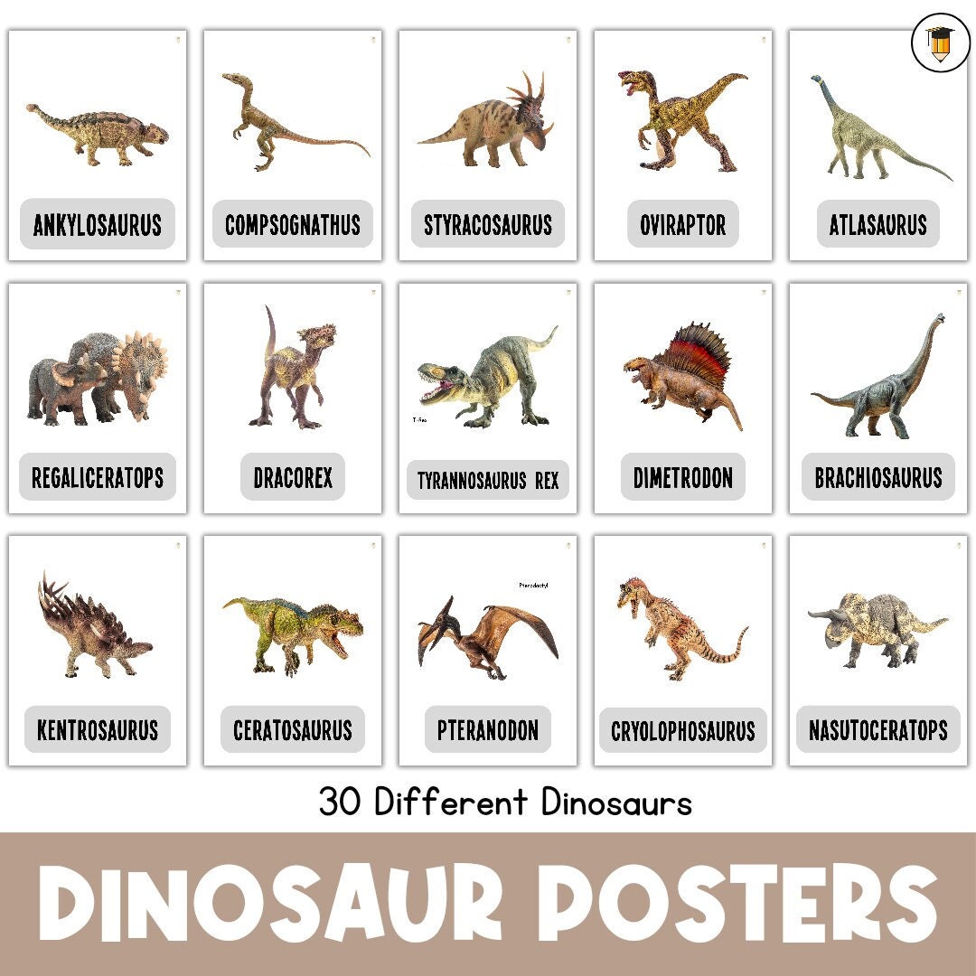 30 Dinosaur Posters | Dinosaurs | Bulletin Board | Prehistoric ...