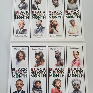 PHYSICAL COPY: 24 BOOKMARKS Black History Bookmarks Black History ...