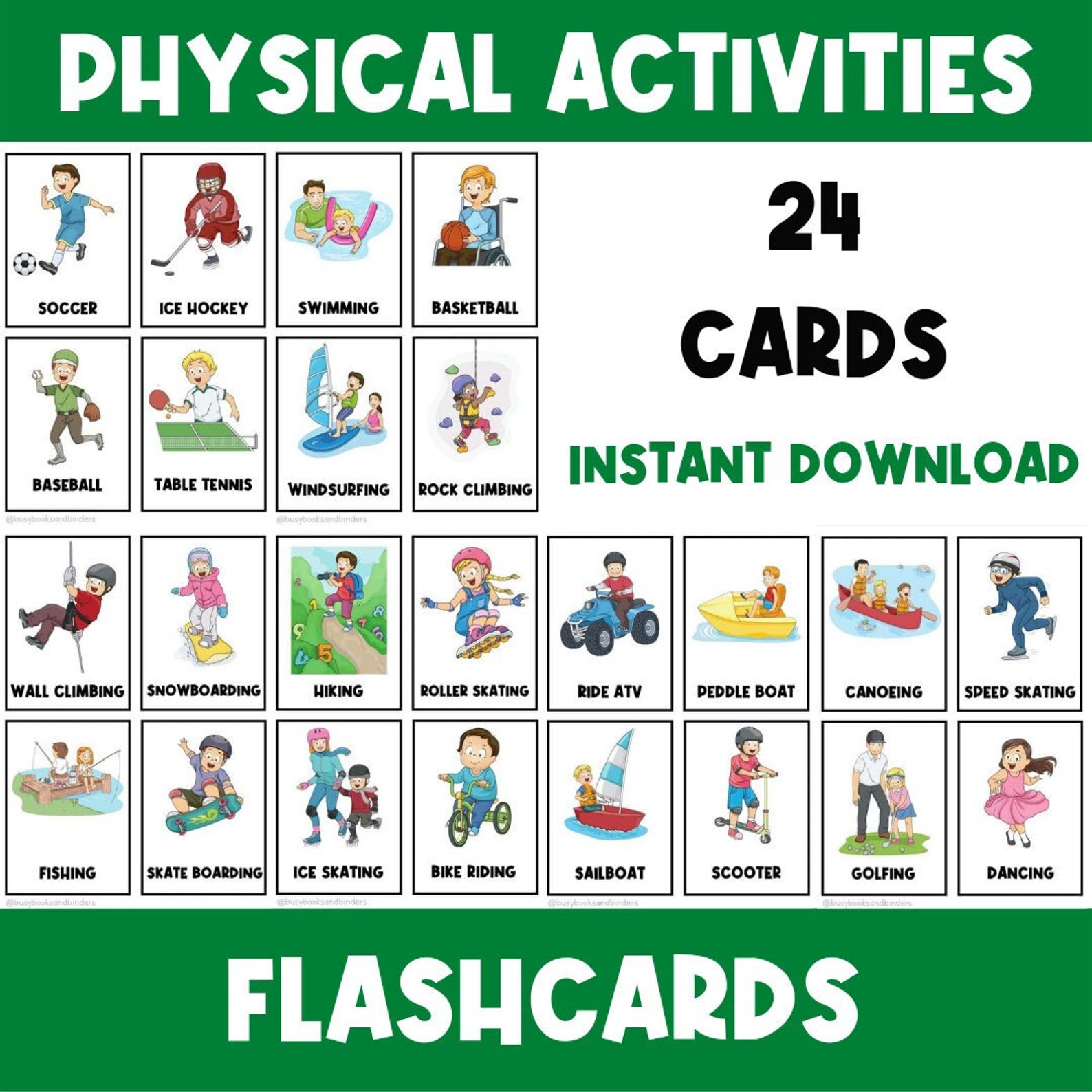 Sports Fitness Flashcards | Kids Exercises | Flash Cards for Kids ...