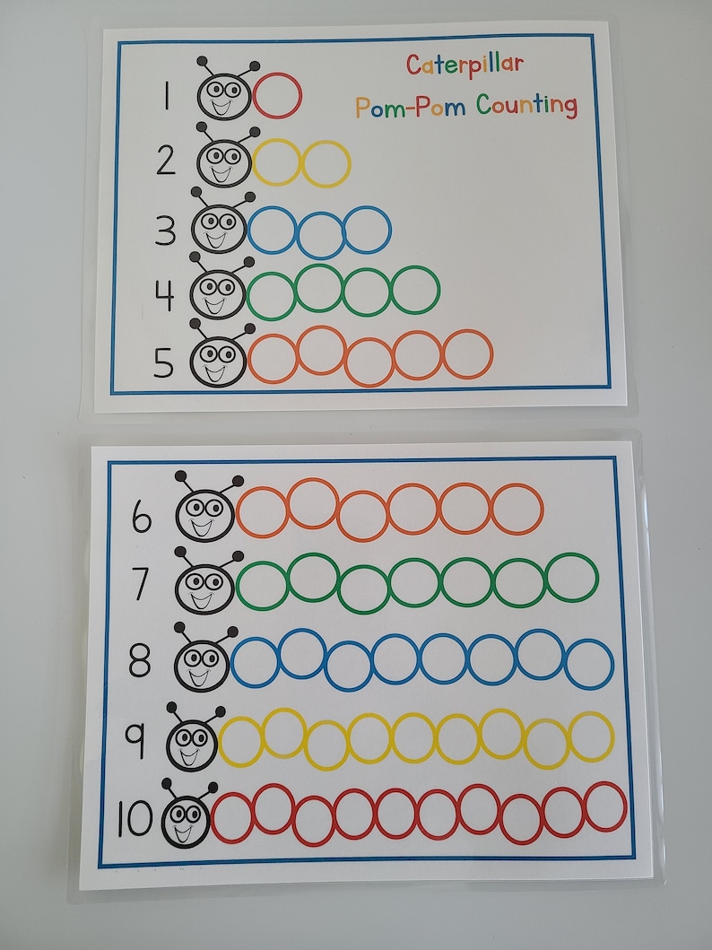 1 20 Pom Pom Activities Busy Book Counting Number - Etsy Australia