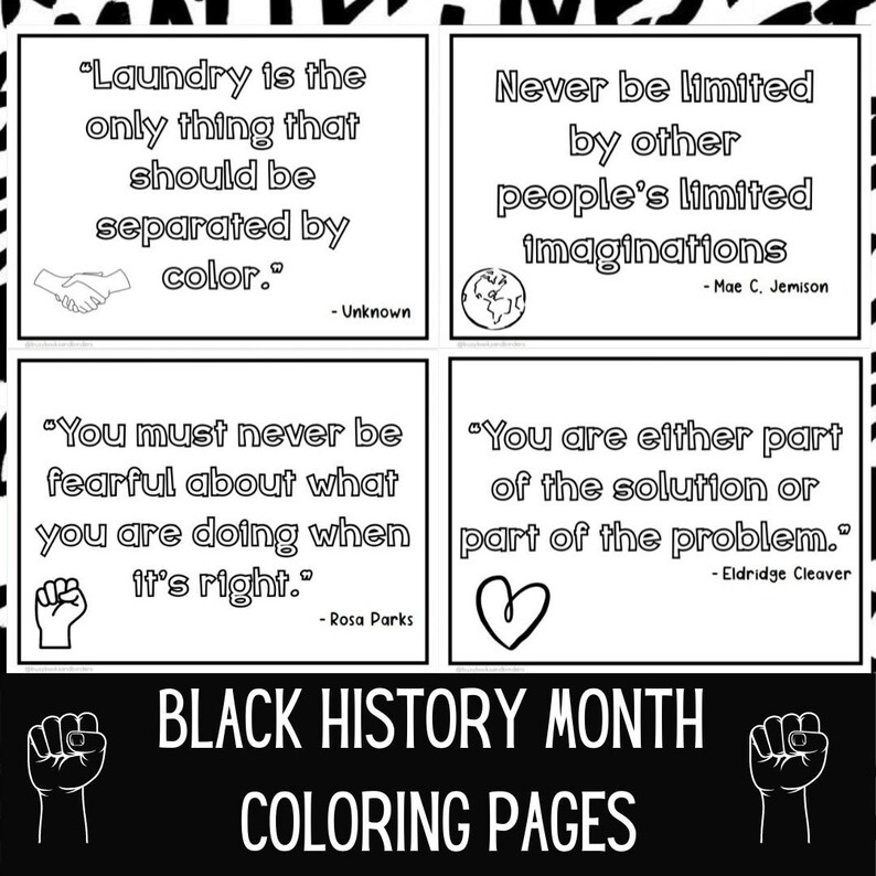 Black History Month | Coloring Page | Famous Quotes | Black Heroes ...