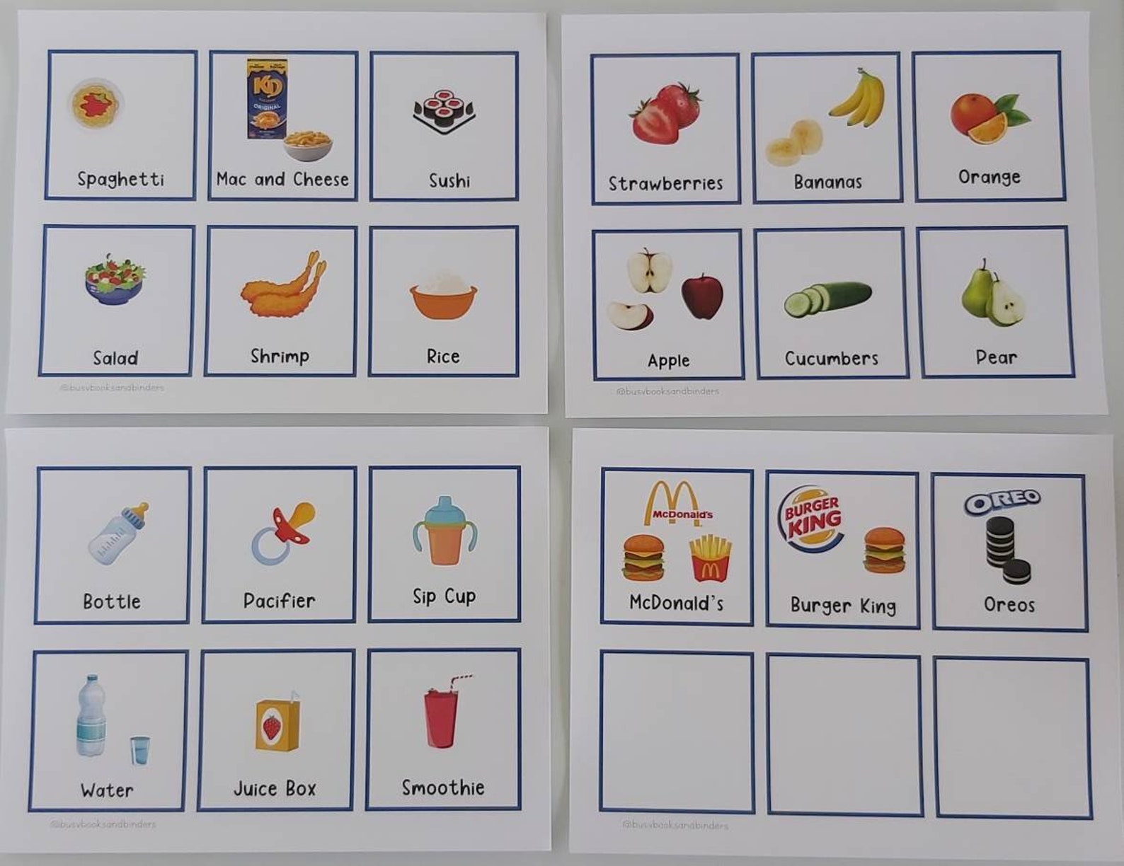 PHYSICAL COPY: Food Choice Board | Food Picture | Visual Aid Schedule ...